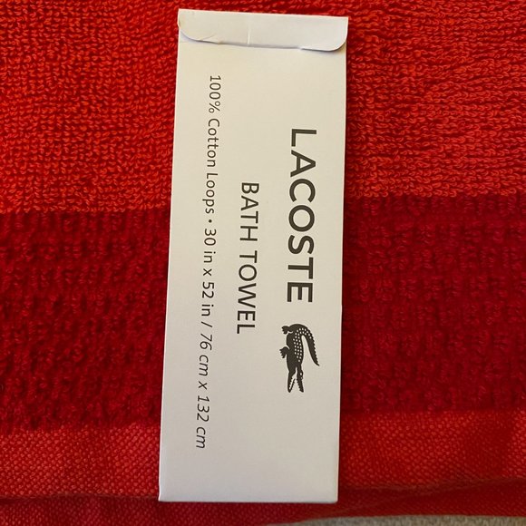 Lacoste | Bath | Lacoste Big Logo Embroidered Cotton Bath Towel Red 0 ...